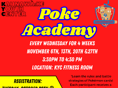 Poke Academy (4 sessions) | Programs | Kahnawake Youth Center Store